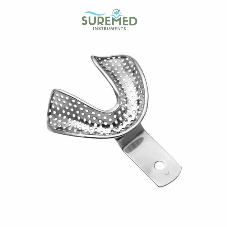 3 Medium Impression Tray, Full Denture, Lower, Perforated
